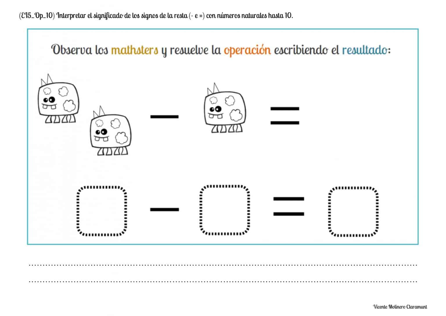 📚 Aprender a Restar 📚 Educación Infantil 5 años