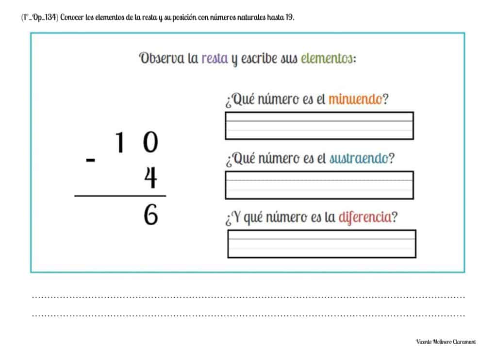 📚 Restar del 0 al 20 📚 1º Educación Primaria