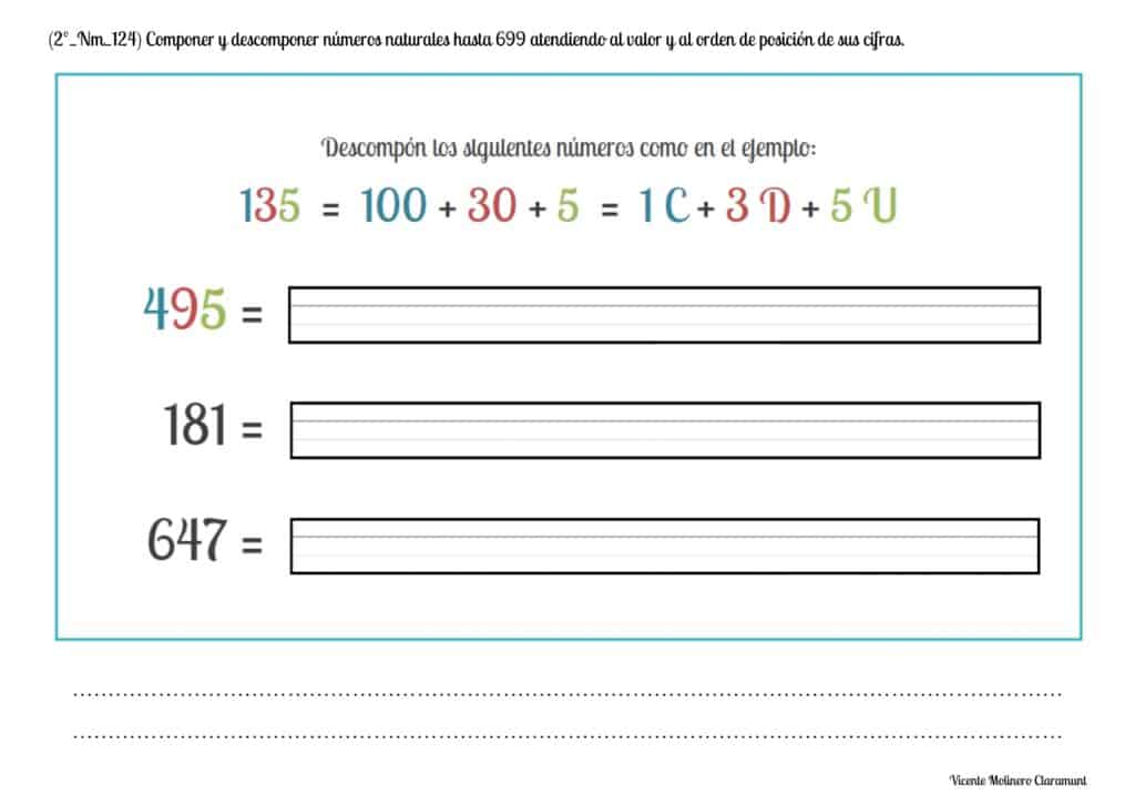 💙 NÚMEROS DE 600 A 699 💙 Segundo de Educación Primaria (7 años)