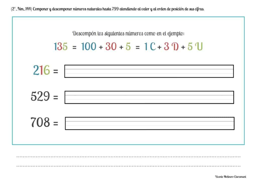 💙 NÚMEROS DE 700 A 799 💙 Segundo de Educación Primaria (7 años)