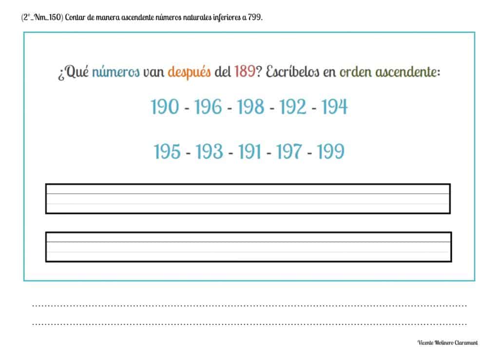 💙 NÚMEROS DE 700 A 799 💙 Segundo de Educación Primaria (7 años)