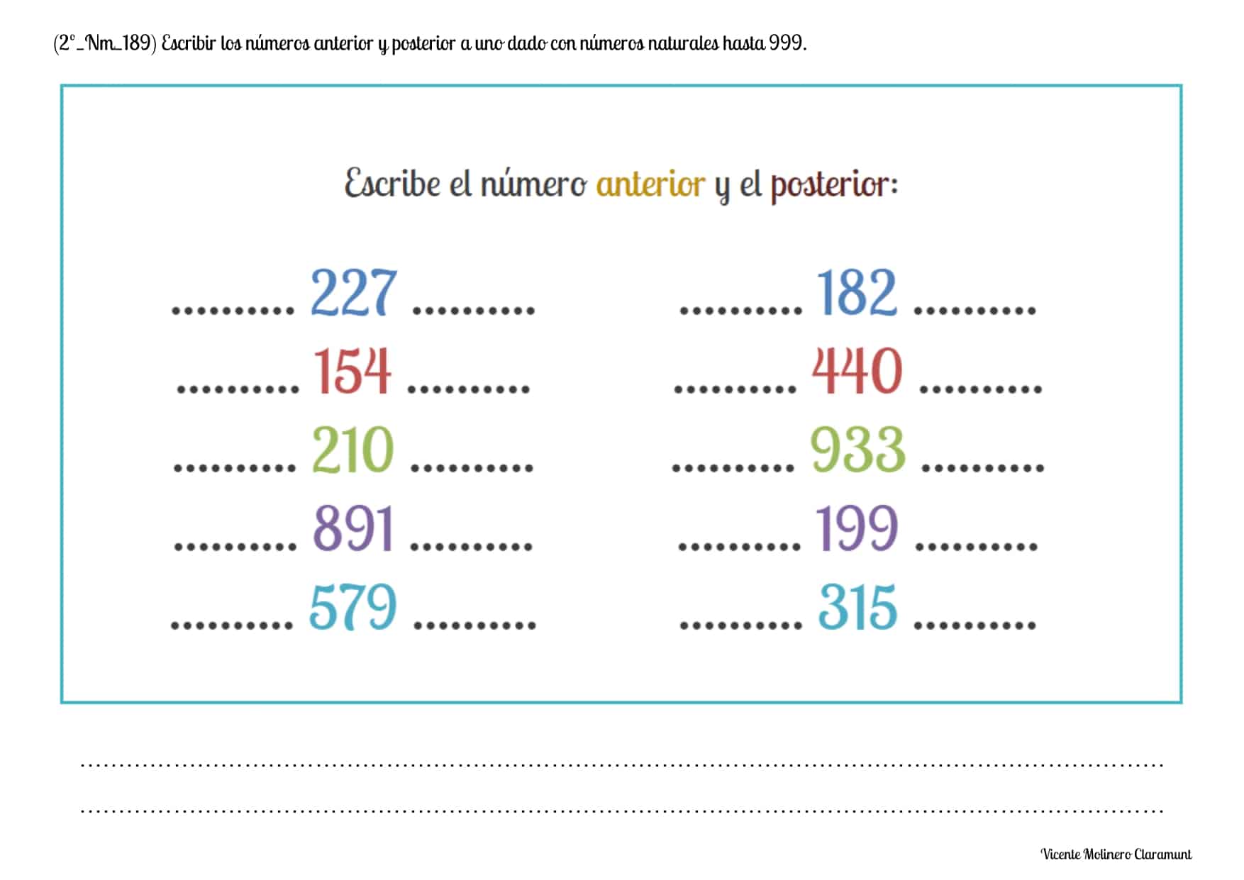 📚 Números del 900 al 1000 📚 2º Educación Primaria
