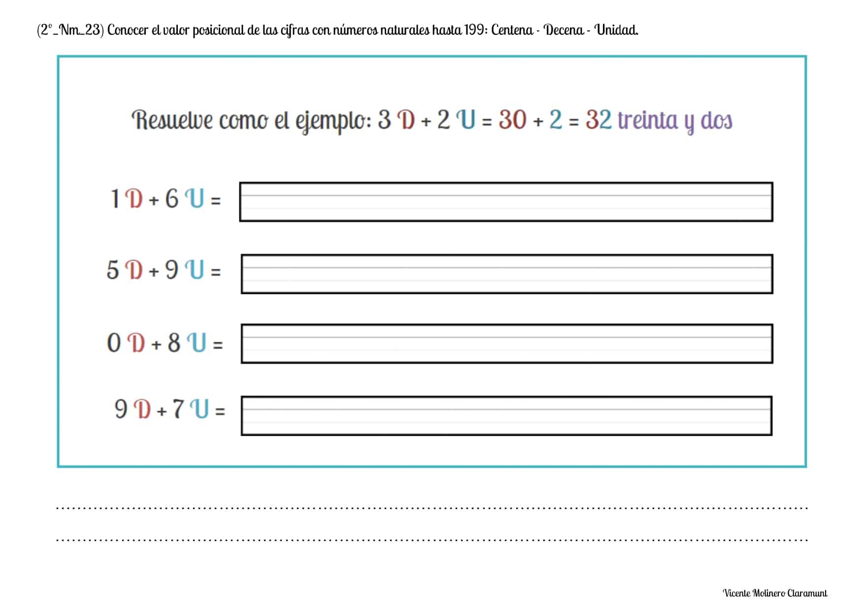 💙 NÚMEROS DE 100 A 199 💙 Segundo de Educación Primaria (7 años)