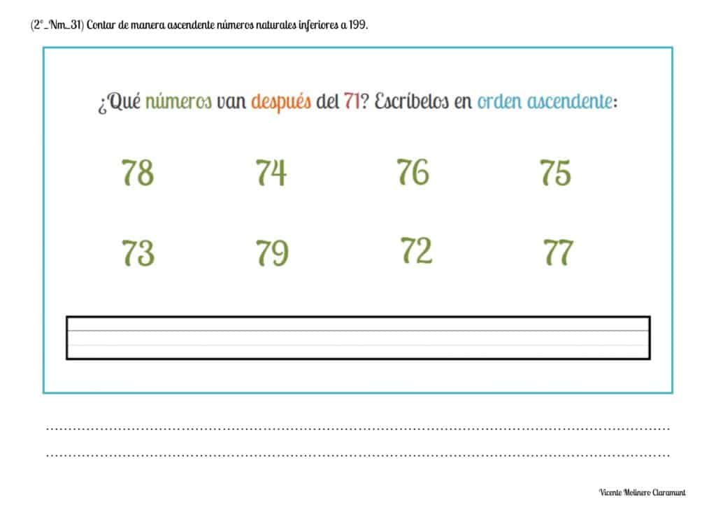 💙 NÚMEROS DE 100 A 199 💙 Segundo de Educación Primaria (7 años)