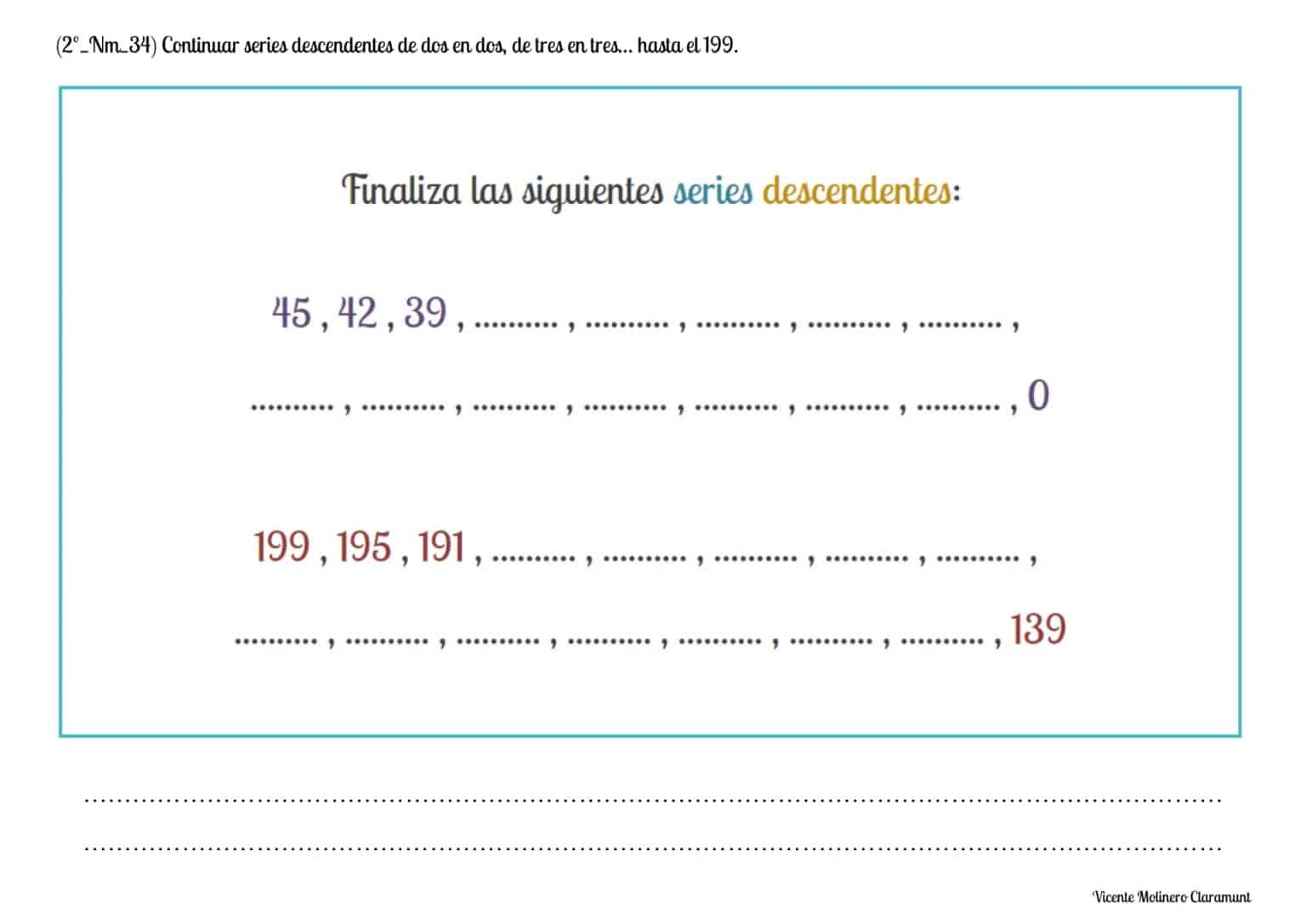 💙 NÚMEROS DE 100 A 199 💙 Segundo de Educación Primaria (7 años)