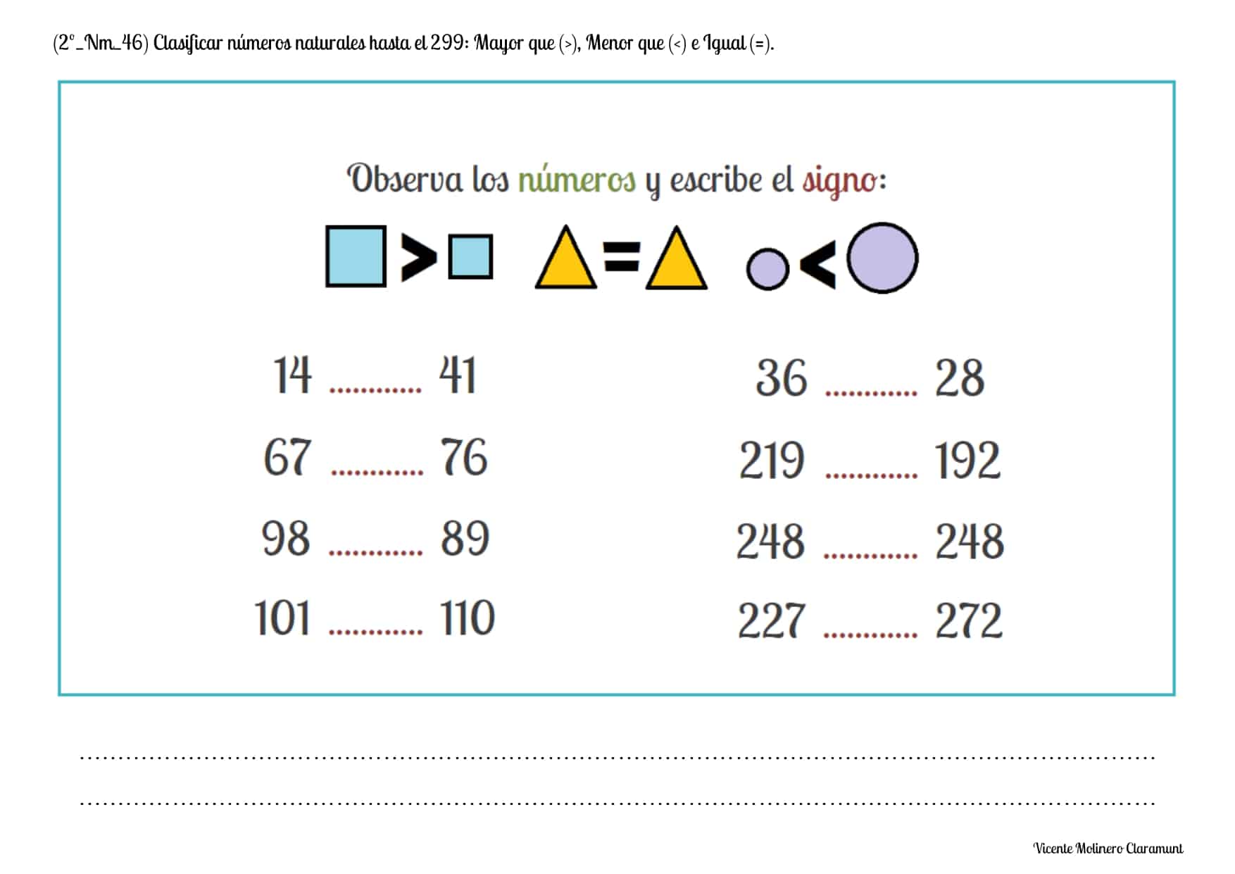 📚 Números del 200 al 300 📚 2º Educación Primaria