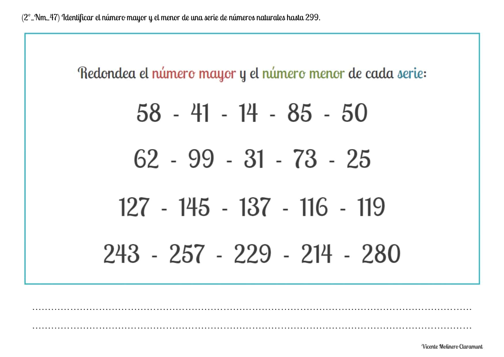📚 Números del 200 al 300 📚 2º Educación Primaria