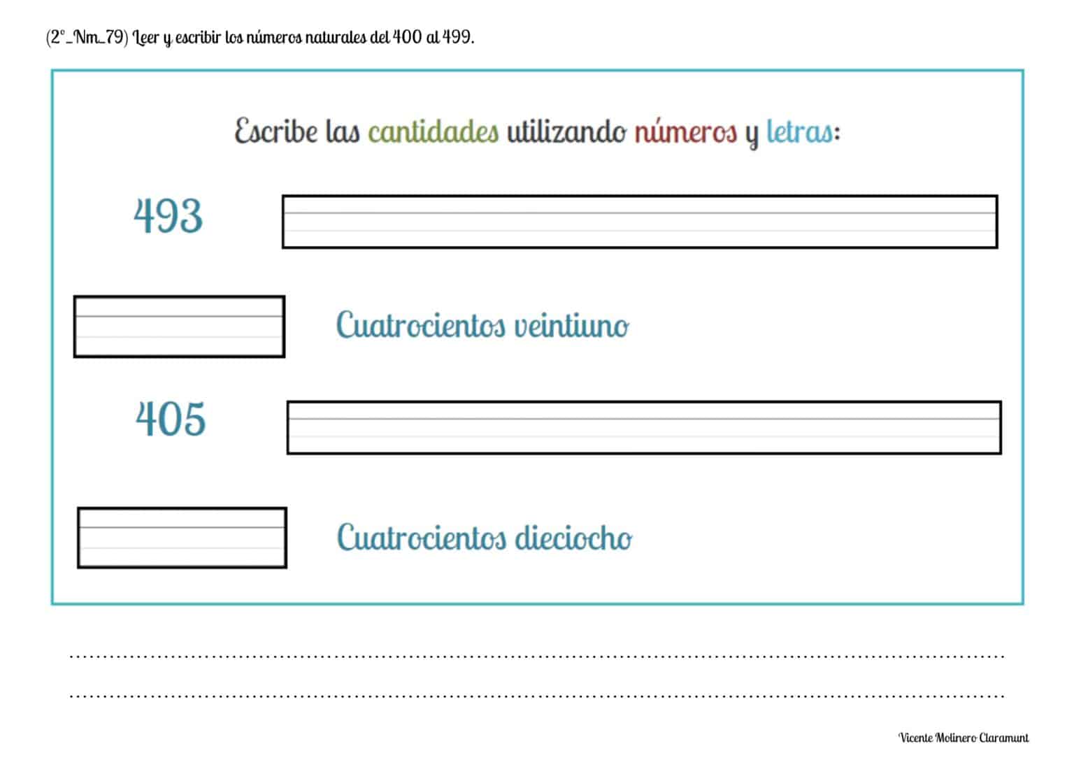 Numeros de 400 al 499 numeros entre PowerPoint Spanish resources ...