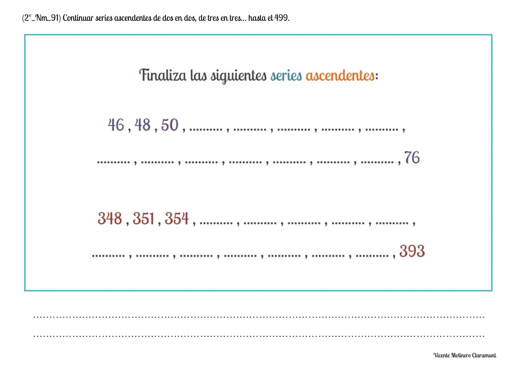 📚 Números del 400 al 500 📚 2º Educación Primaria