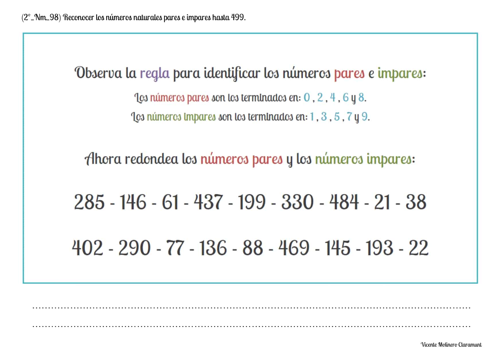 📚 Números del 400 al 500 📚 2º Educación Primaria