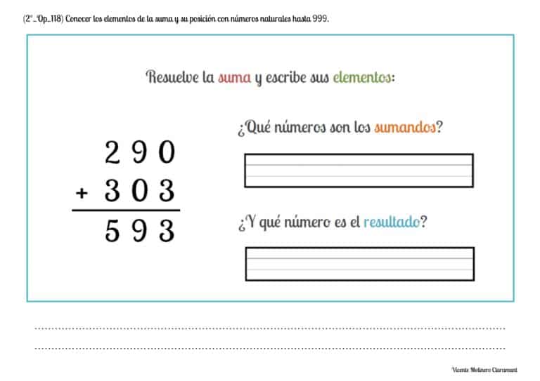 🔢 Sumar en Vertical con Números hasta 9 🔢 PDF