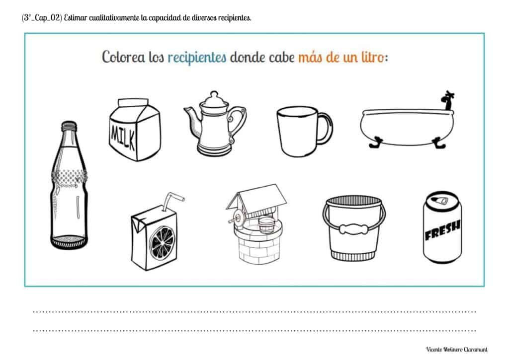 💙 MEDIDAS DE CAPACIDAD 💙 Tercero Educación Primaria (8 años)