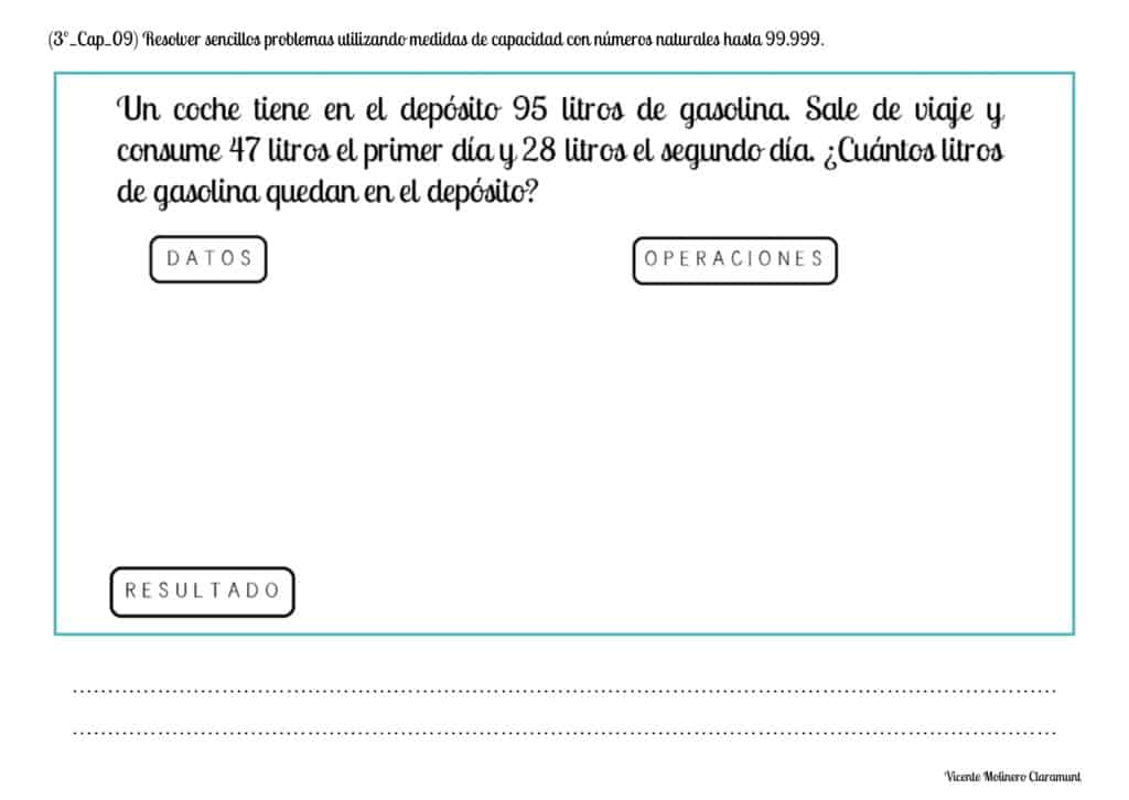 💙 MEDIDAS DE CAPACIDAD 💙 Tercero Educación Primaria (8 años)