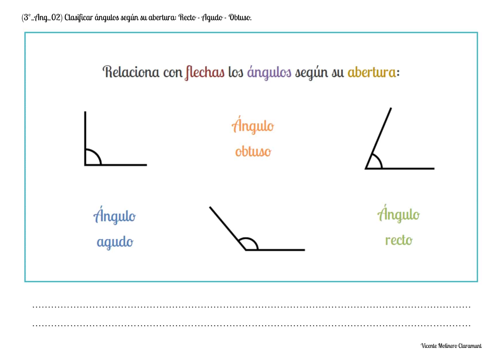 📚 Tipos de Ángulos 📚 3º Educación Primaria