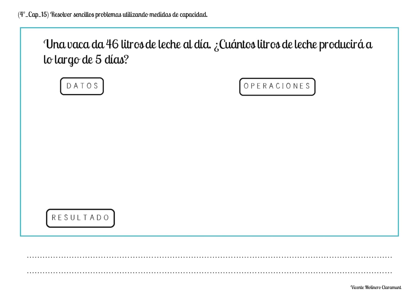 💙 MEDIDAS DE CAPACIDAD 💙 Cuarto Educación Primaria (9 años)