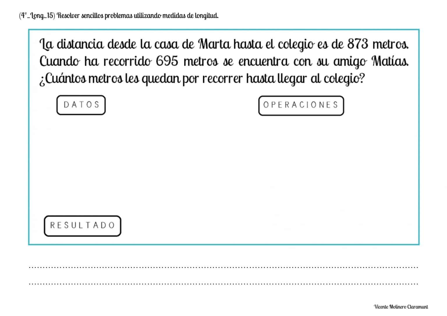 💙 MEDIDAS DE LONGITUD 💙 Cuarto Educación Primaria (9 años)