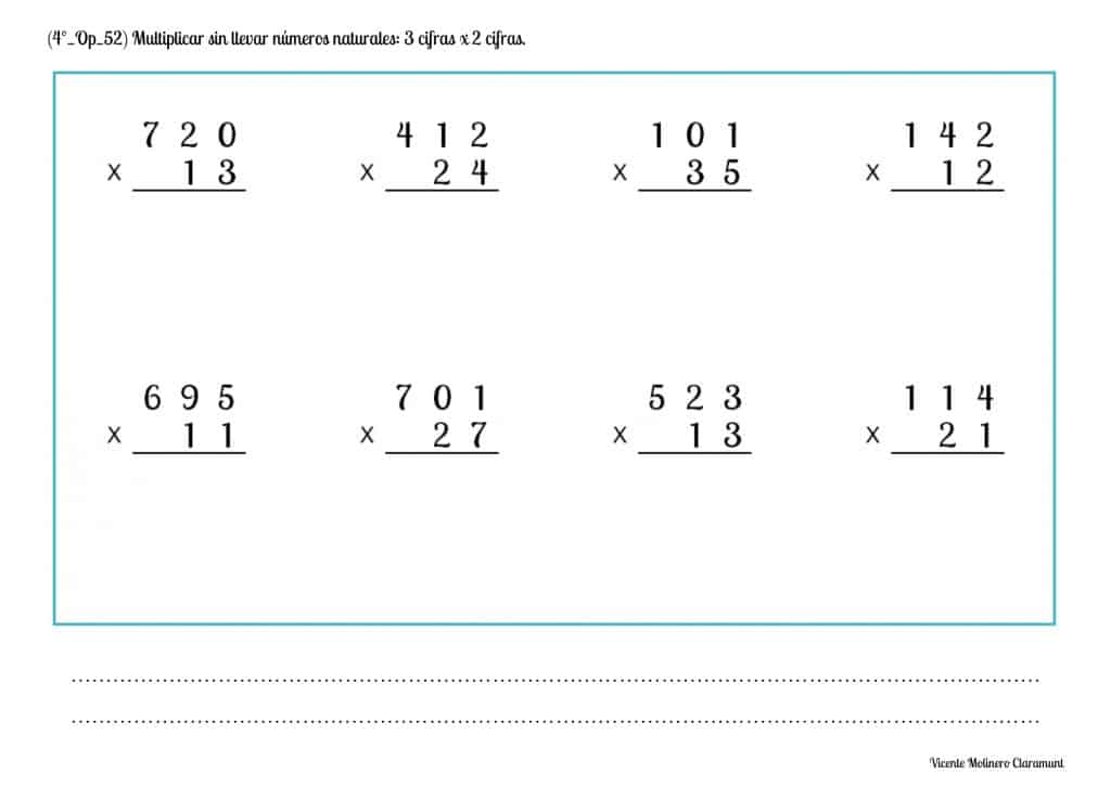💙 MULTIPLICACIÓN POR 2 CIFRAS 💙 Cuarto de Educación Primaria