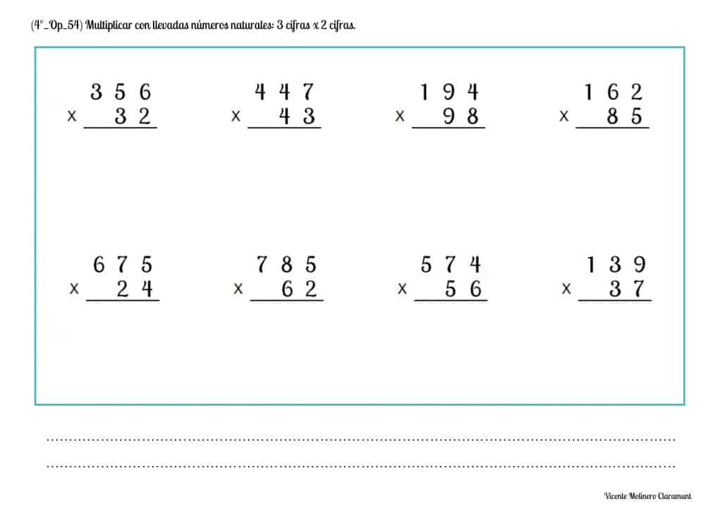 💙 MULTIPLICACIÓN POR 2 CIFRAS 💙 Cuarto de Educación Primaria