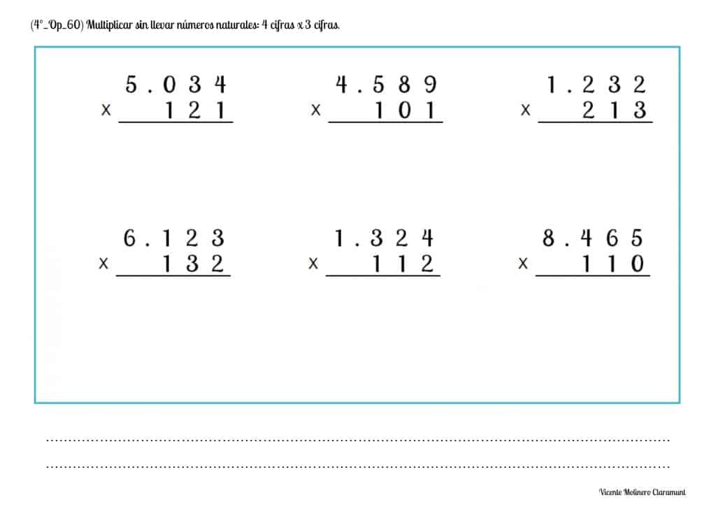 💙 MULTIPLICACIÓN POR 3 CIFRAS 💙 Cuarto de Educación Primaria