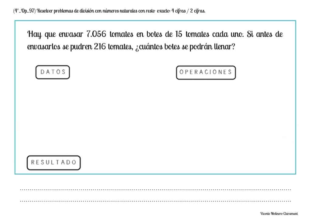💙 DIVISIÓN POR 2 CIFRAS 💙 Cuarto de Educación Primaria (9 años)