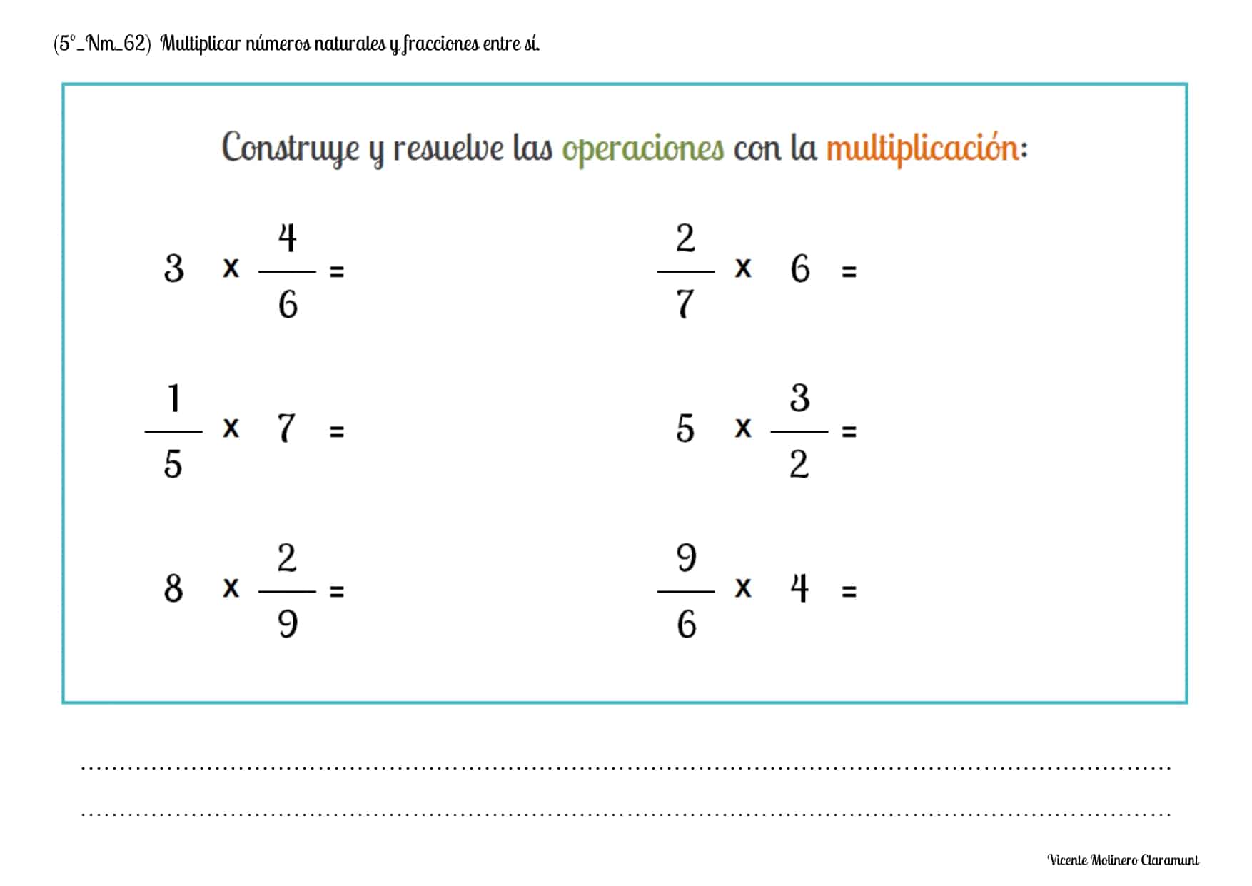 Problemas De Multiplicación De Fracciones