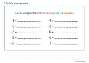💙 NÚMEROS ENTEROS 💙 Sexto Educación Primaria (11 años)