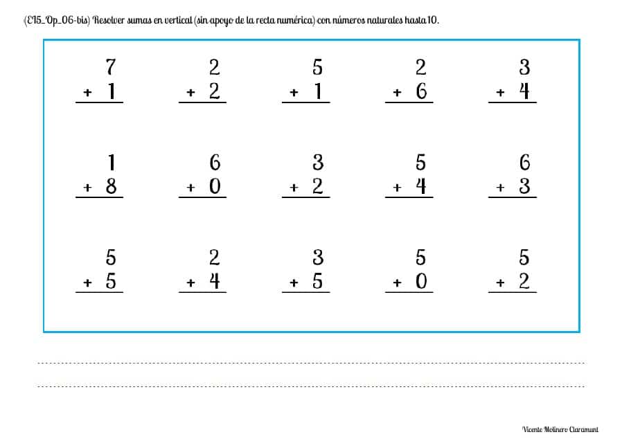 💙 SUMAR DEL 0 AL 10 💙 Educación Infantil 5 años
