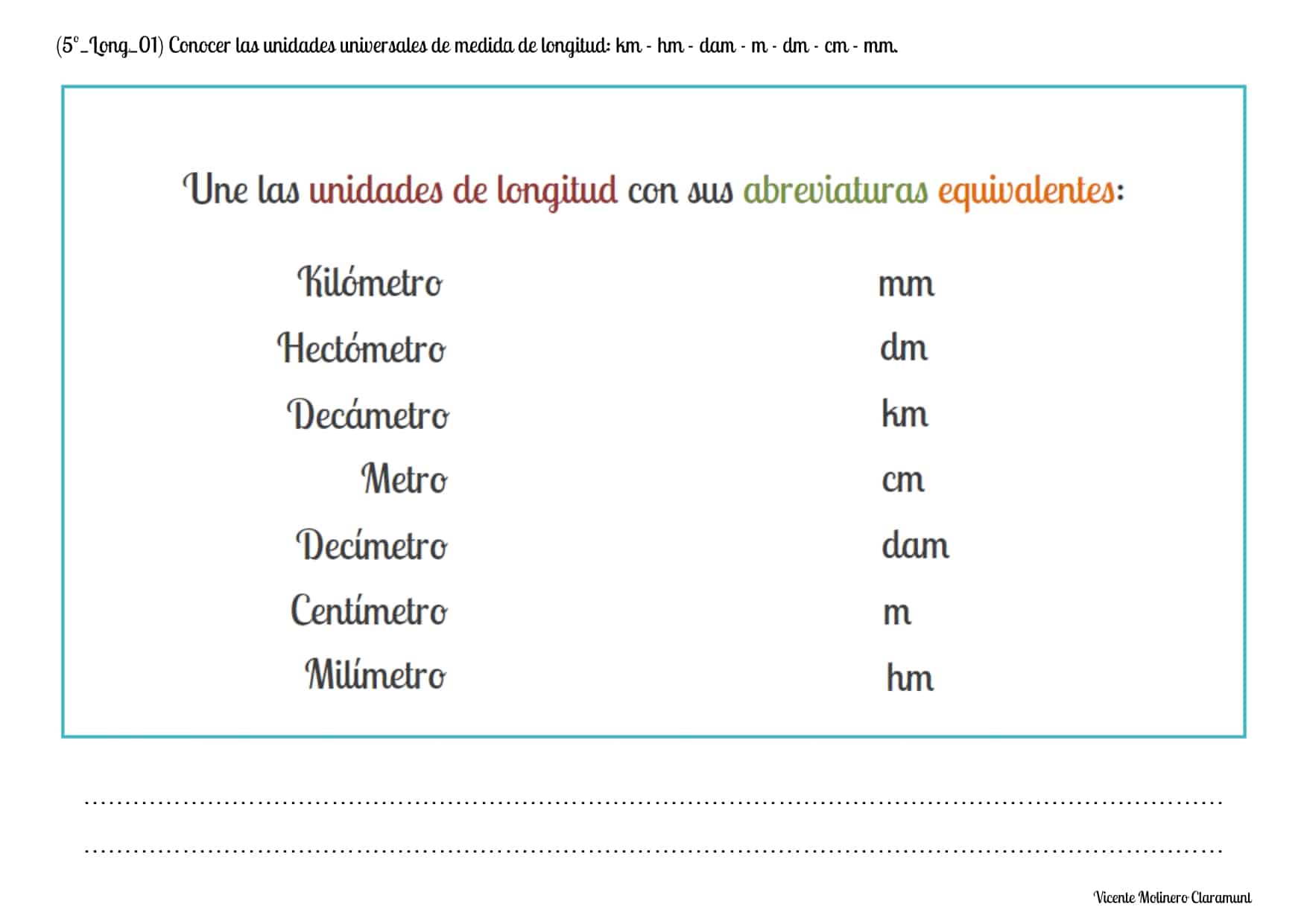 📚 Unidades de Longitud 📚 5º Educación Primaria