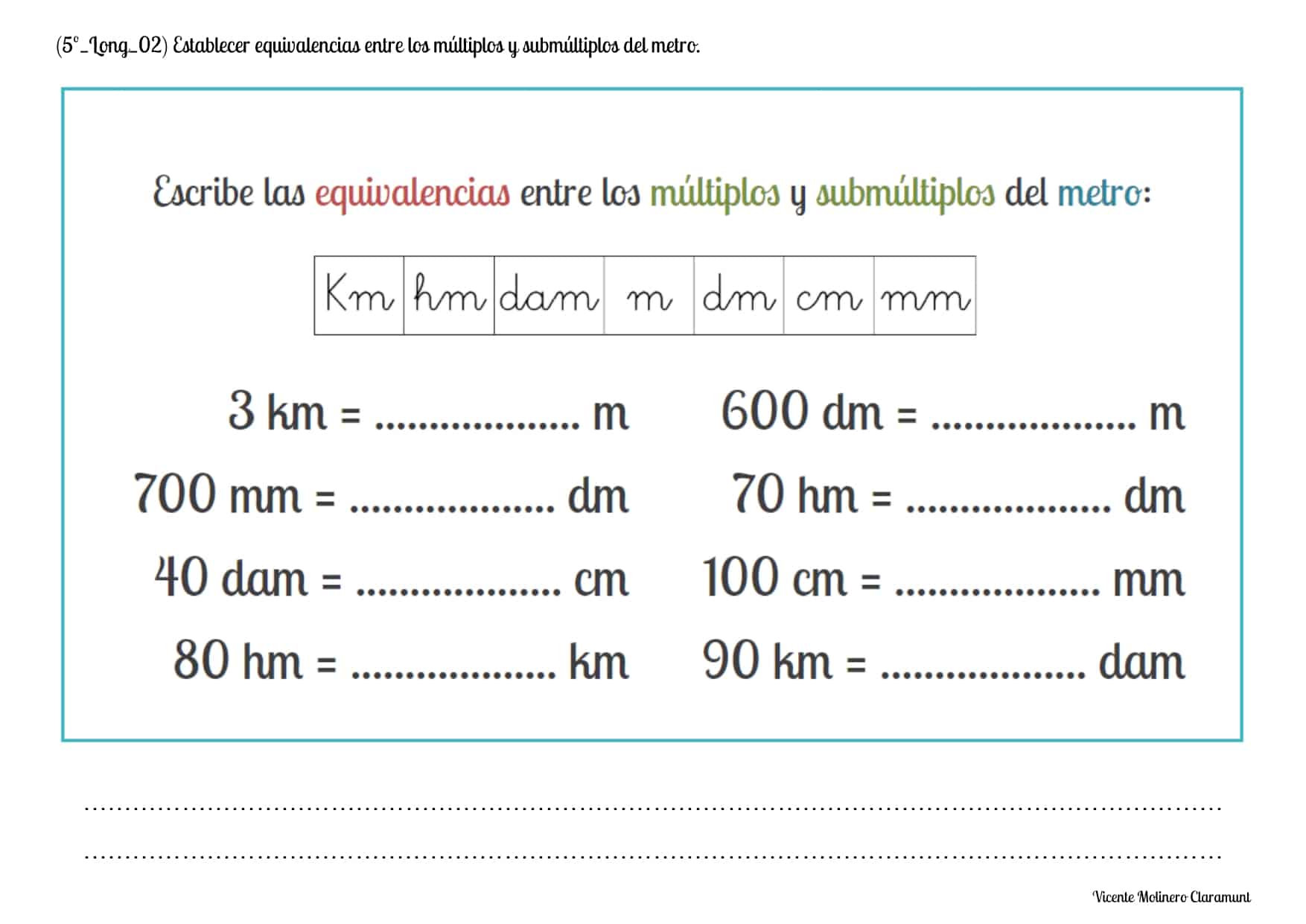 📚 Unidades de Longitud 📚 5º Educación Primaria