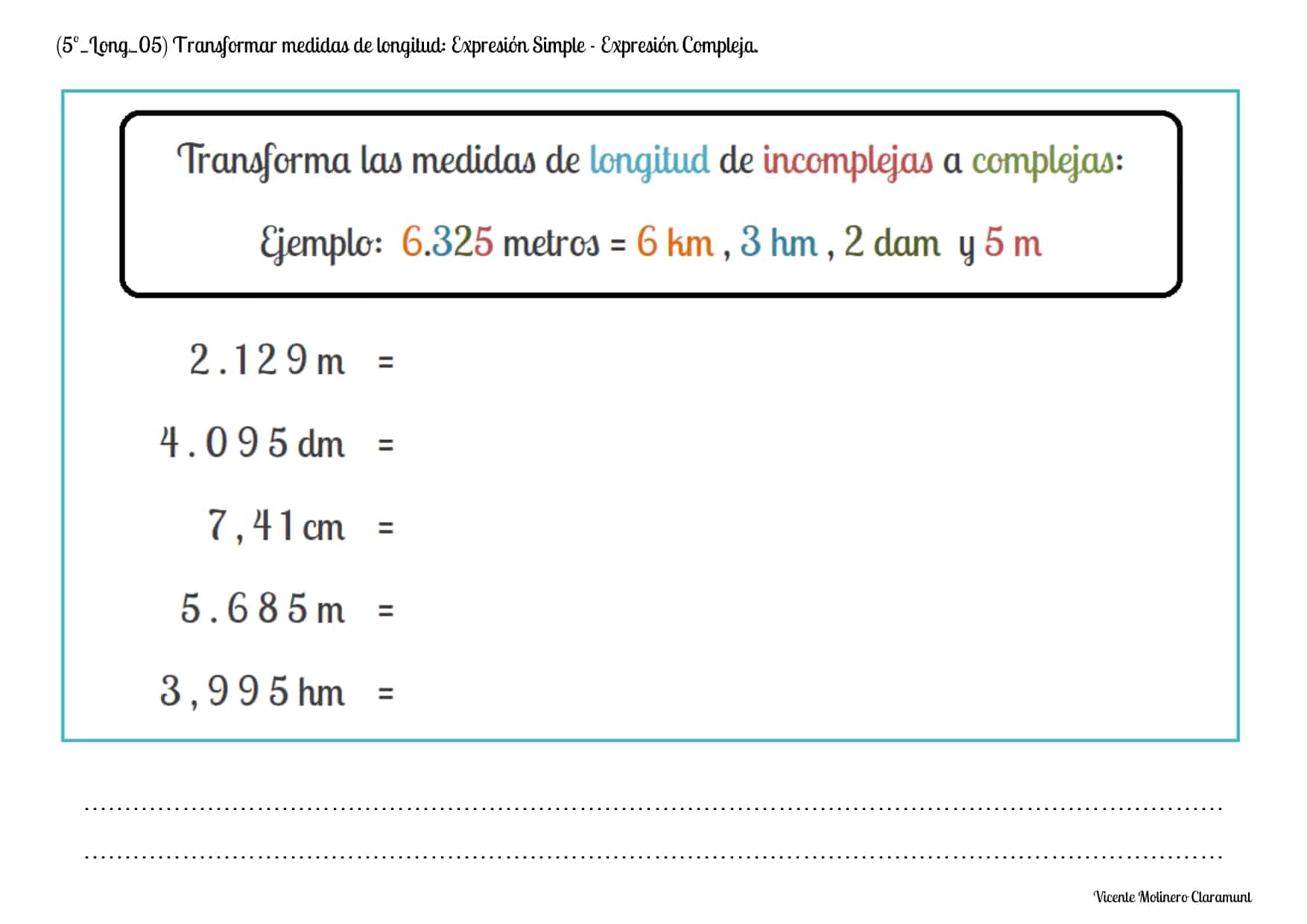 📚 Unidades de Longitud 📚 5º Educación Primaria