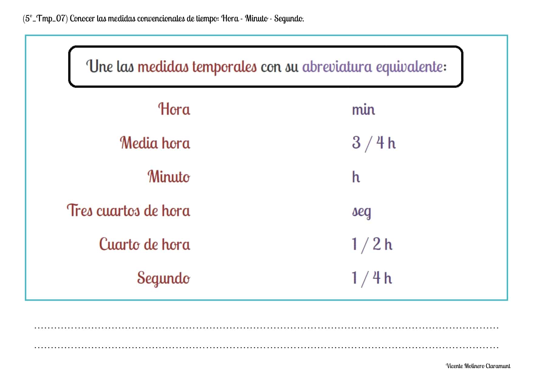 📚 Unidades de Tiempo 📚 6º Educación Primaria