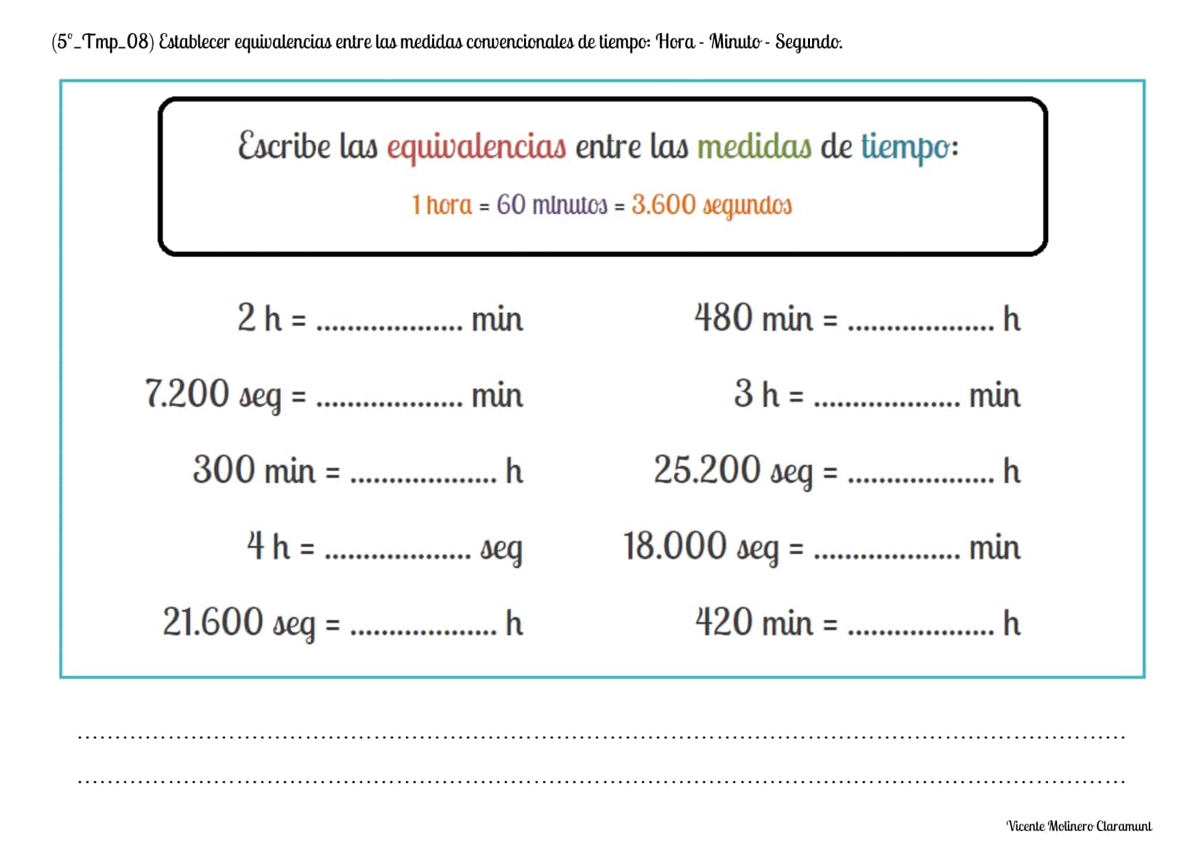 📚 Unidades de Tiempo 📚 6º Educación Primaria