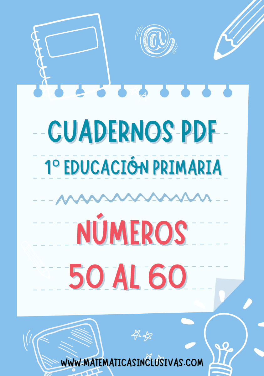 📝 Números del 50 al 60 📝 1º Educación Primaria Cuadernos