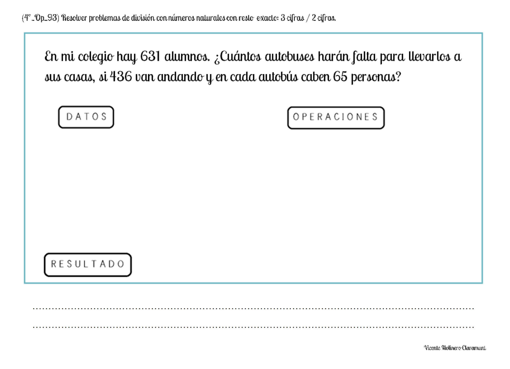 🔢 Problemas Dividir 3 Cifras entre 2 Cifras 🔢 Ejercicios PDF