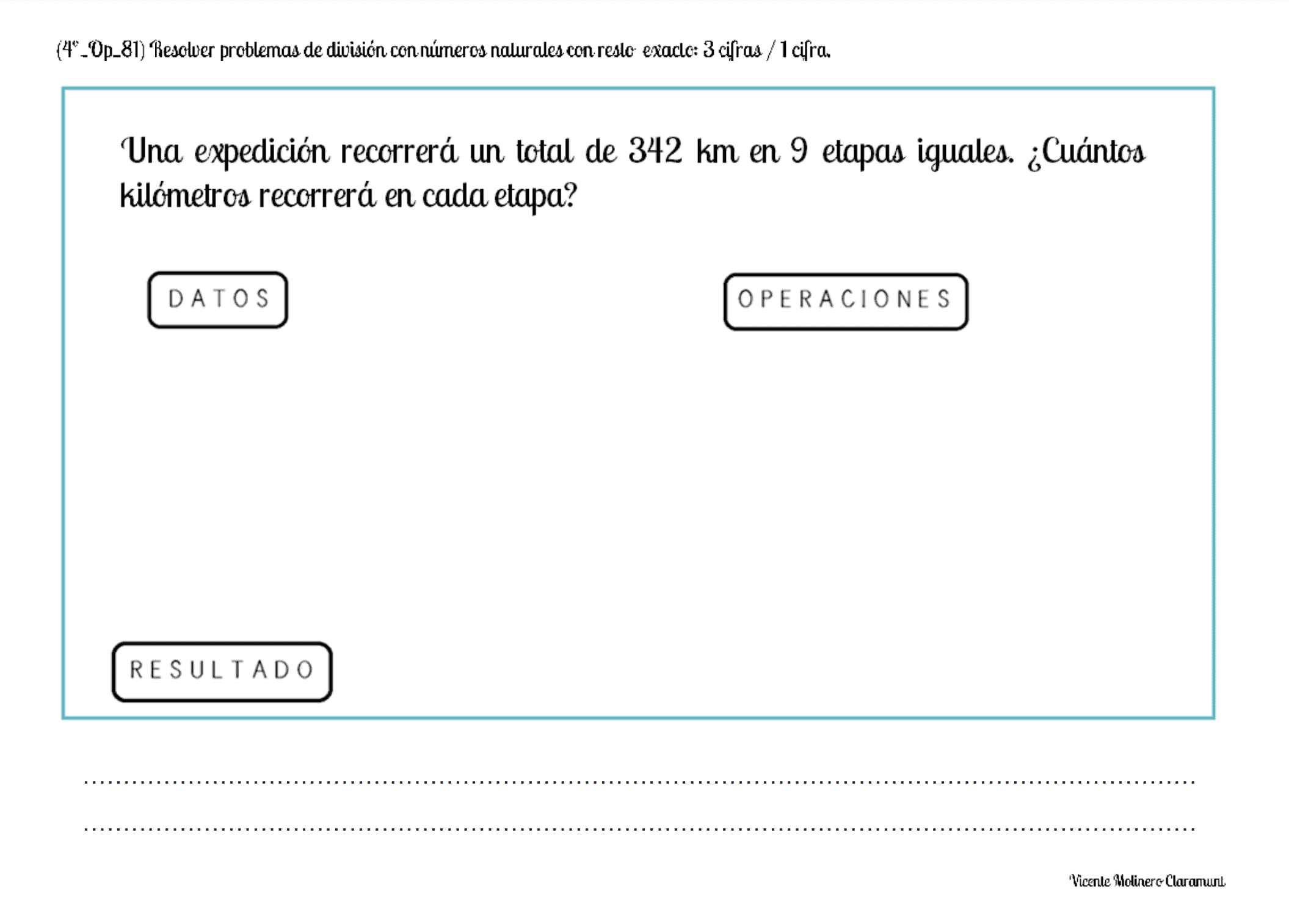 🔢 Problemas Dividir 3 Cifras entre 1 Cifra 🔢 Ejercicios PDF